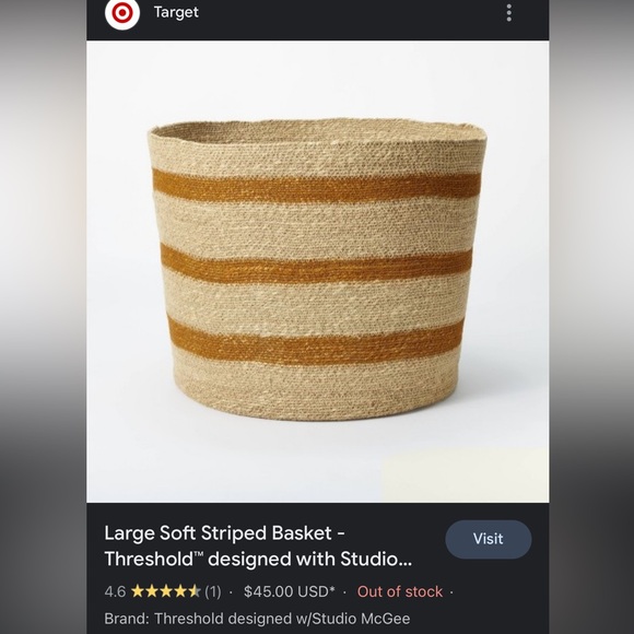 Threshold | Accents | Large Soft Striped Basket Threshold Designed With ...